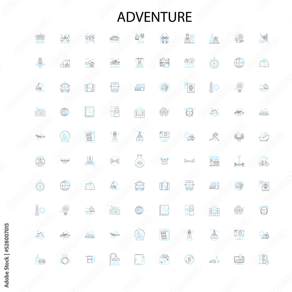 adventure concept icons, signs, outline symbols, concept linear ...