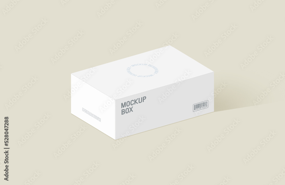 Realistic package box in white colors. Rectangle closed box mock up ...
