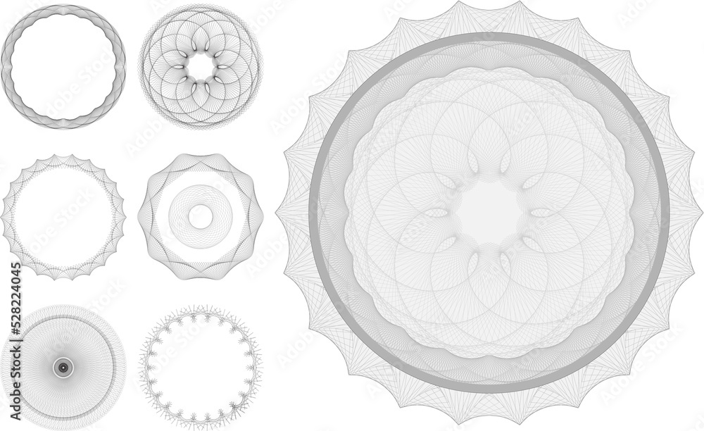 Guilloche patterns Stock Illustration | Adobe Stock