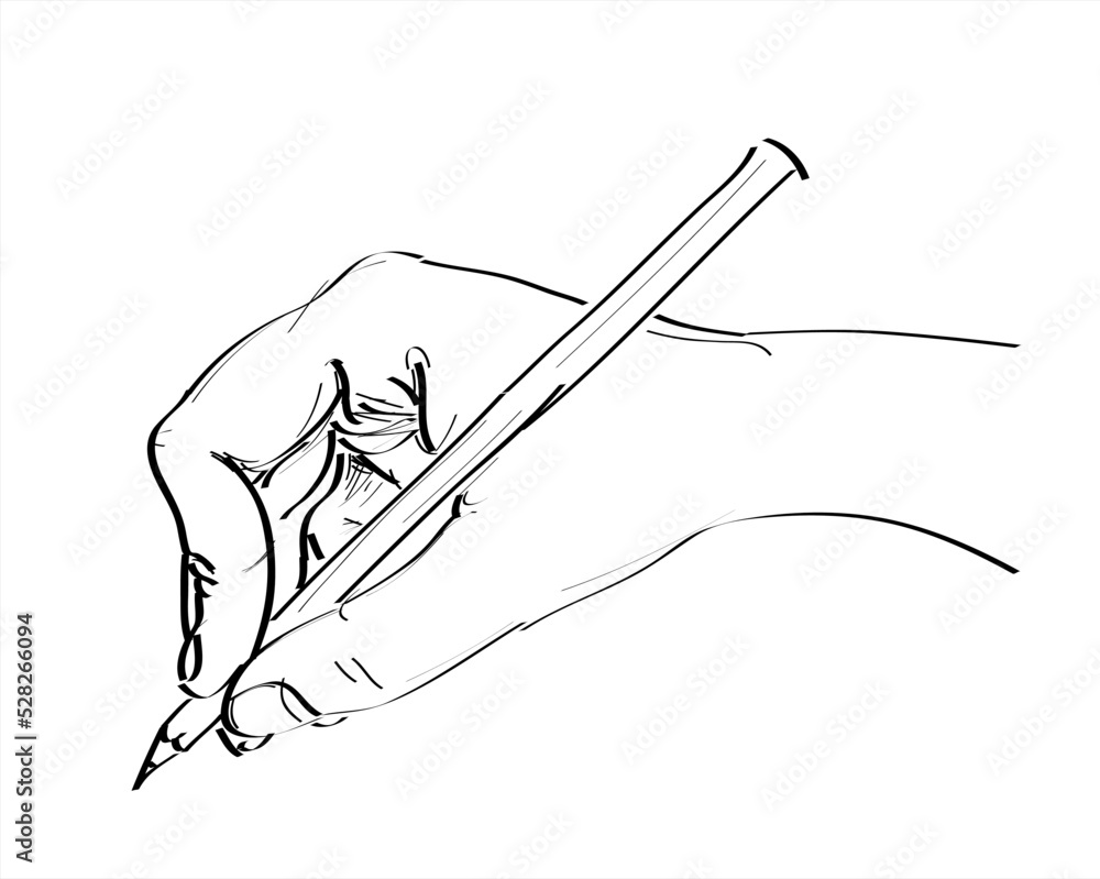 Human Hand Writing Vector Sketch Stock Vector | Adobe Stock