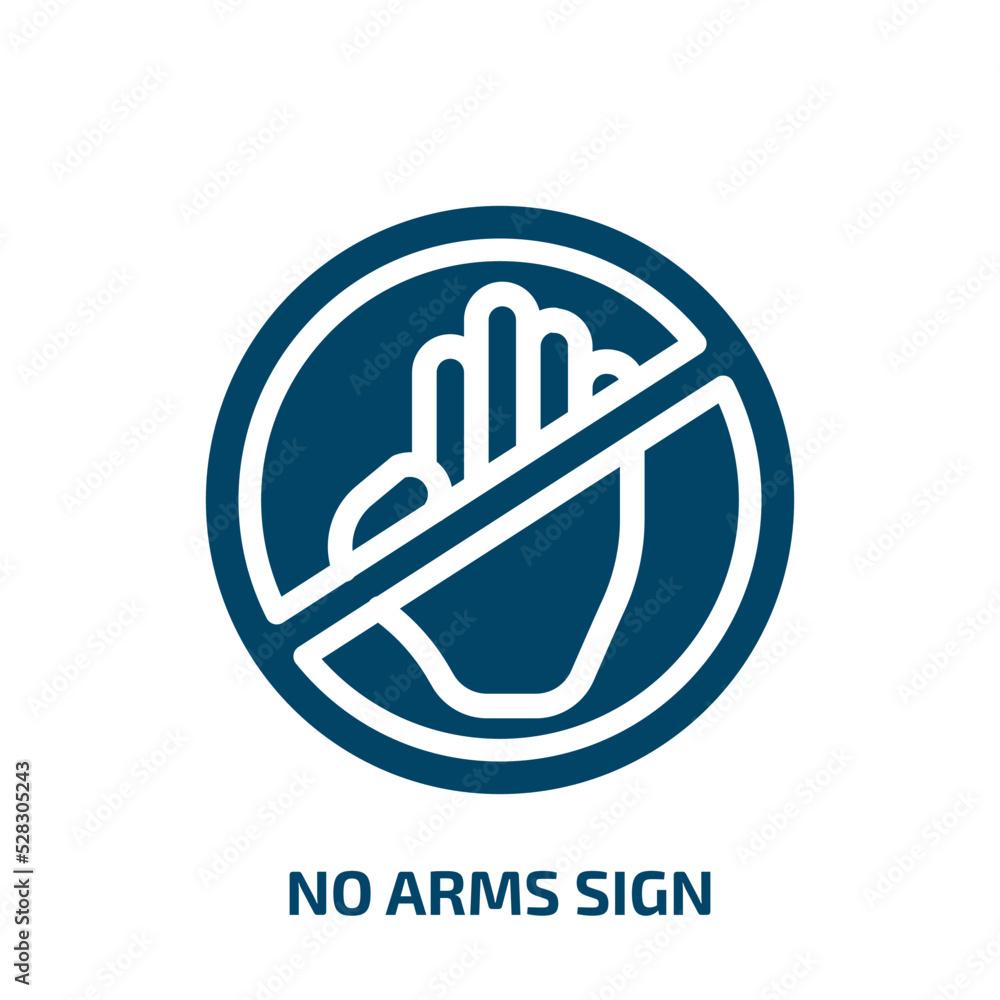 no arms sign vector icon. no arms sign, hand, gesture filled icons from ...