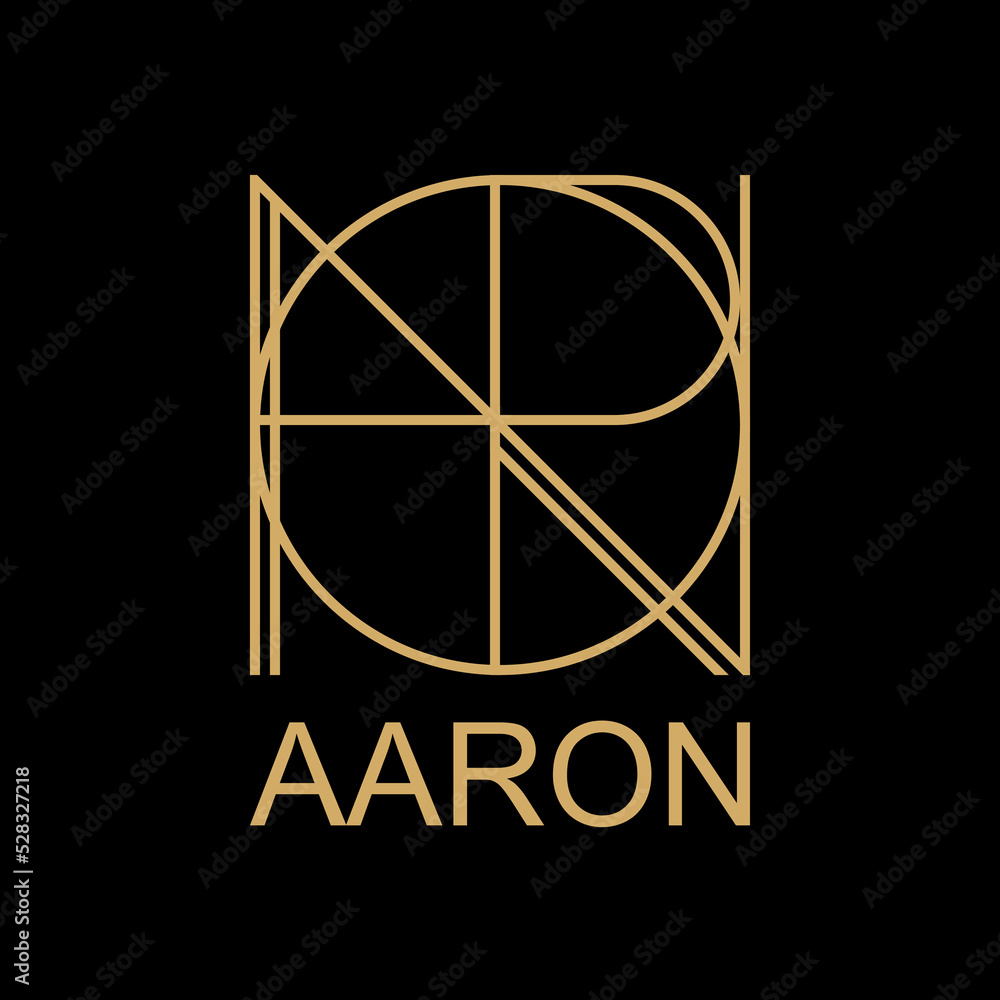 Vetor Logo name of AARON for personal branding identity. Typography ...