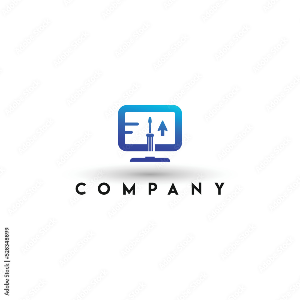 PC Repair Logo Template, Computer repair logo Stock Vector | Adobe Stock