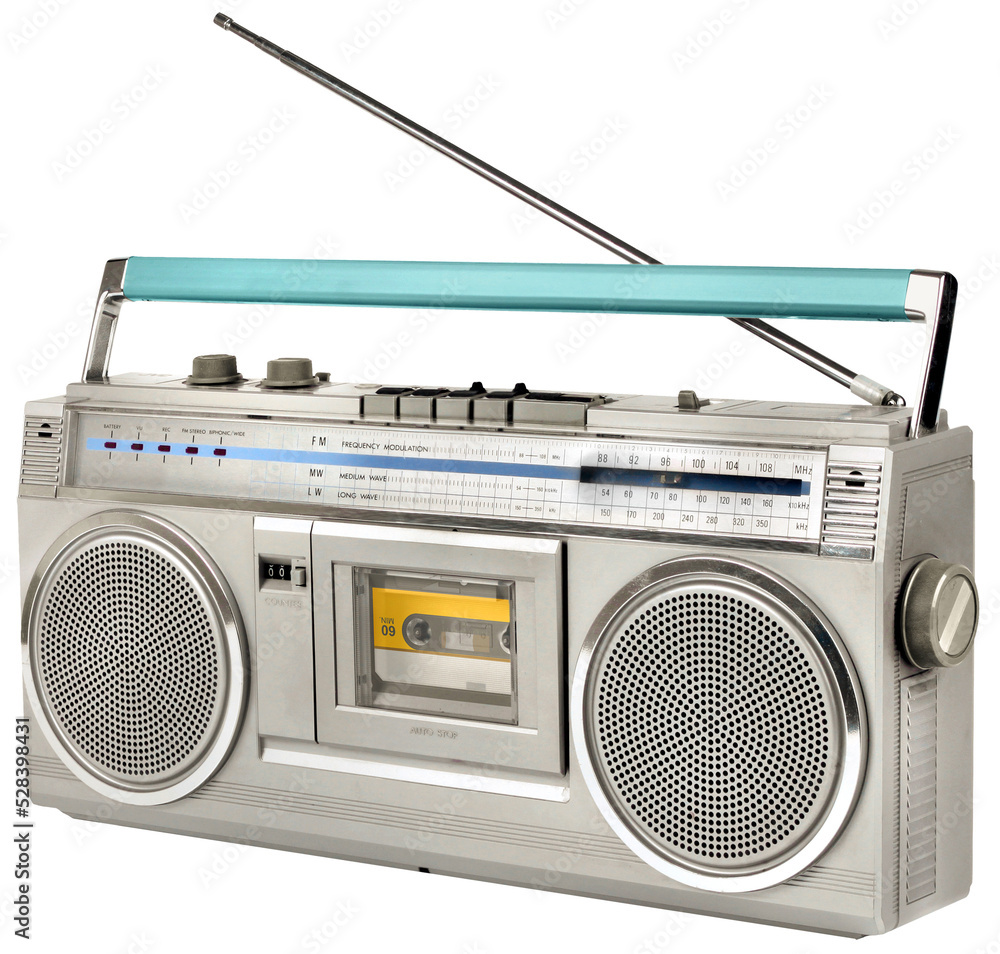 Eighties vintage radio cassette player Stock Photo | Adobe Stock
