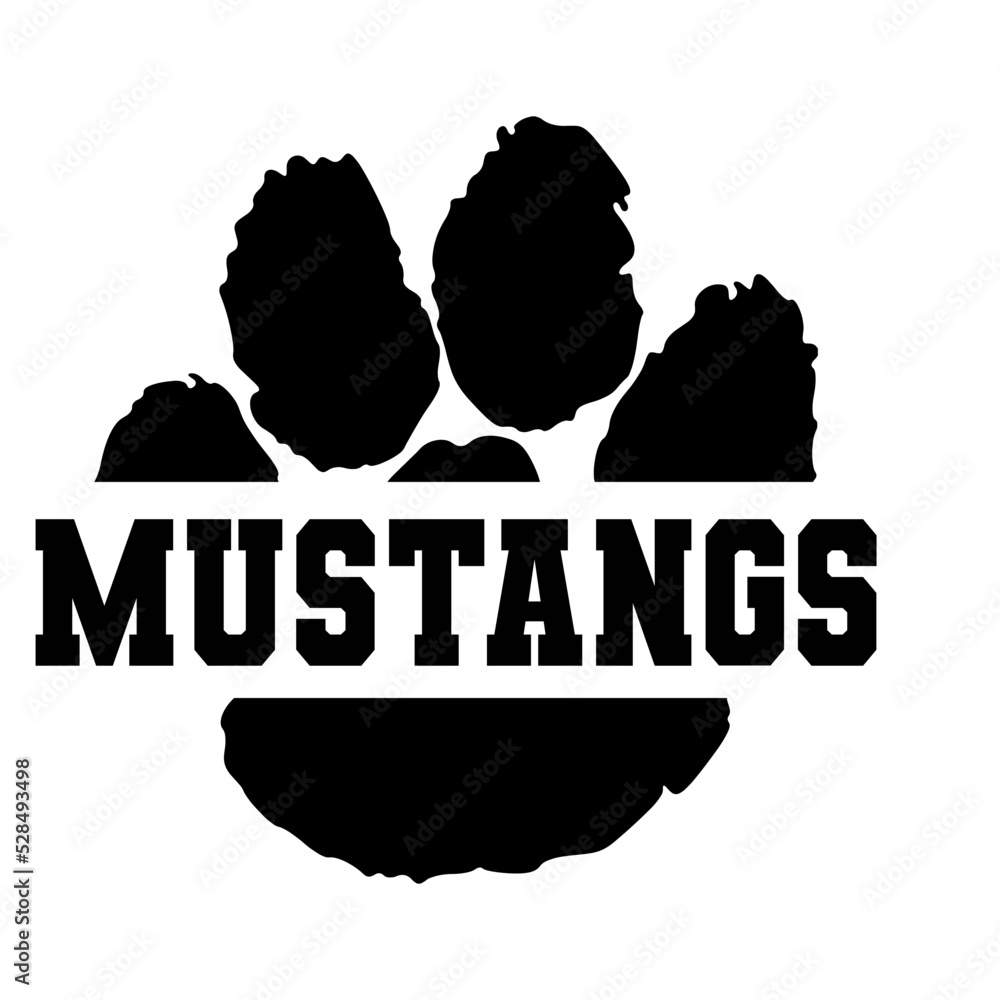Mustangs vector, Paw Svg, School Pride, Monogram vector, Cut for Cricut ...
