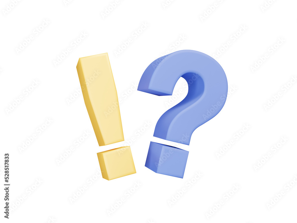 Exclamations and Question Marks on isolated white background. FAQ - Frequently Asked Questions ...