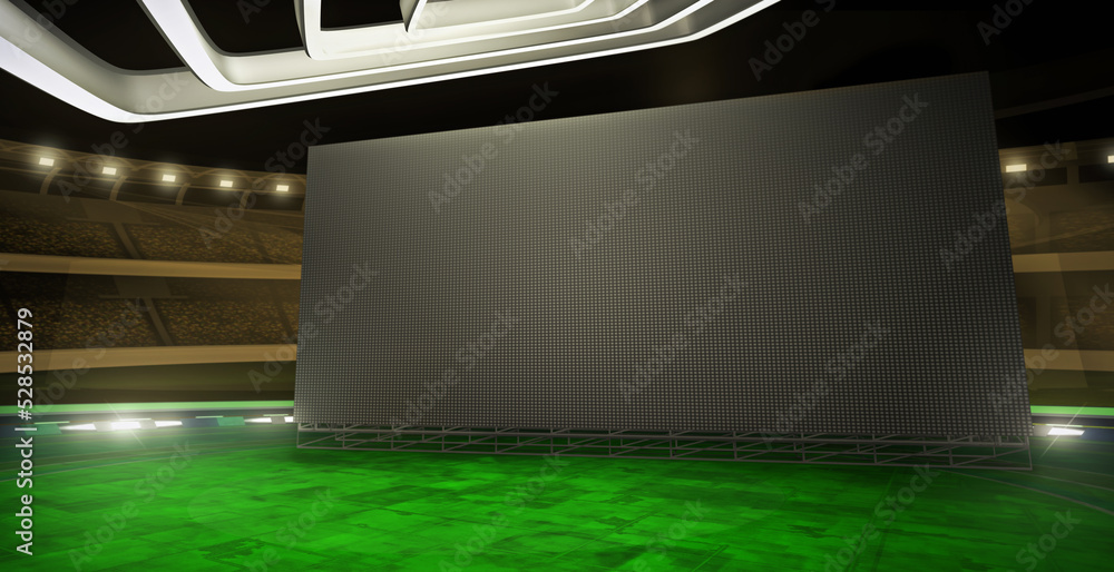Illustration Stock Football event, virtual studio background with a big ...