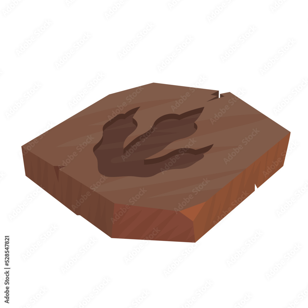 dinosaur footprint fossil flat vector illustration clipart isolated on ...