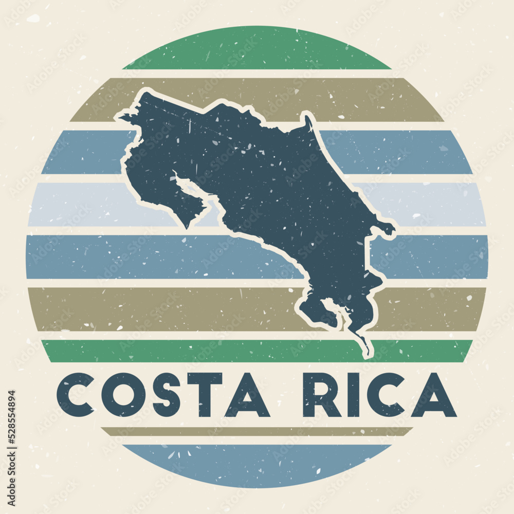 Vector de Stock Costa Rica logo. Sign with the map of country and ...