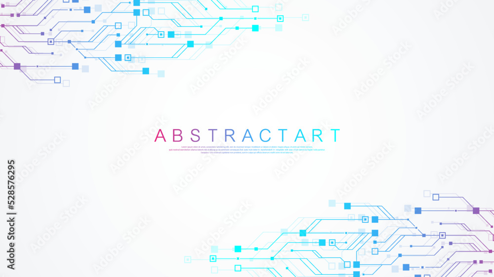 Modern technology circuit board texture background design. Waves flow ...
