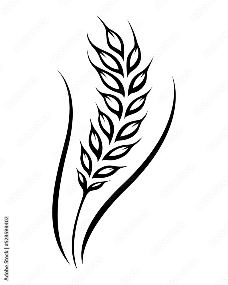 silhouette rice plant symbol Stock Vector | Adobe Stock