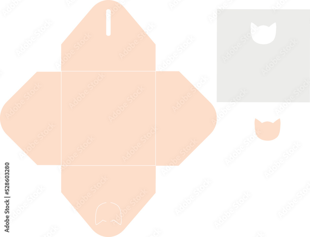 Image vectorielle Stock Cat Envelope and Card Template, laser cut ...