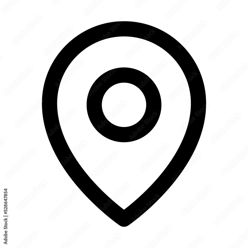 Modern map location pin icon symbol sign with transparent background ...