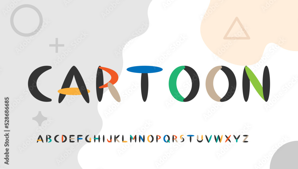 cartoon typography capital alphabet letter logo template Stock Vector ...