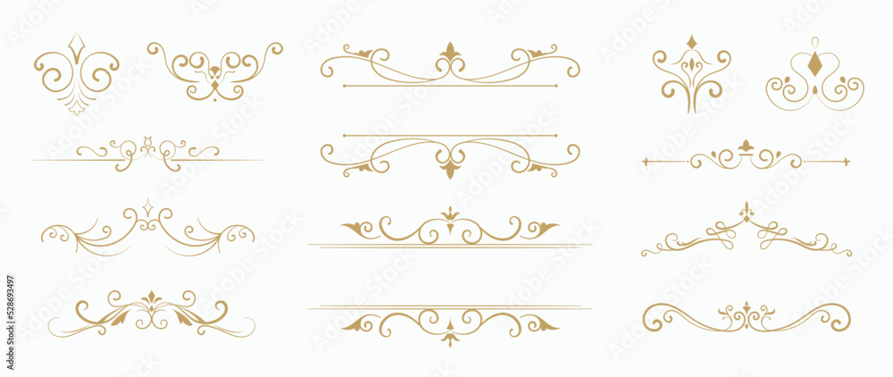 Luxury gold ornate invitation vector set. Collection of ornamental ...
