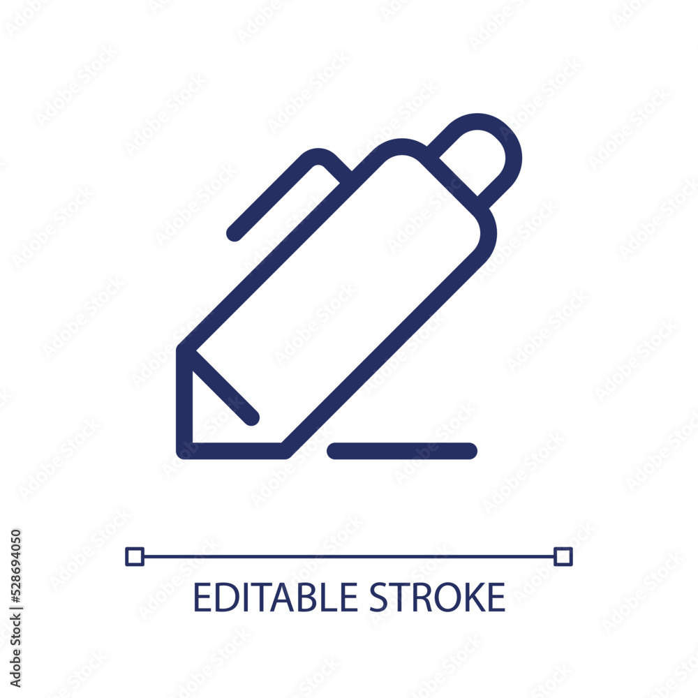 Note-taking pixel perfect linear ui icon. Classroom activity for student. Write out. GUI, UX ...