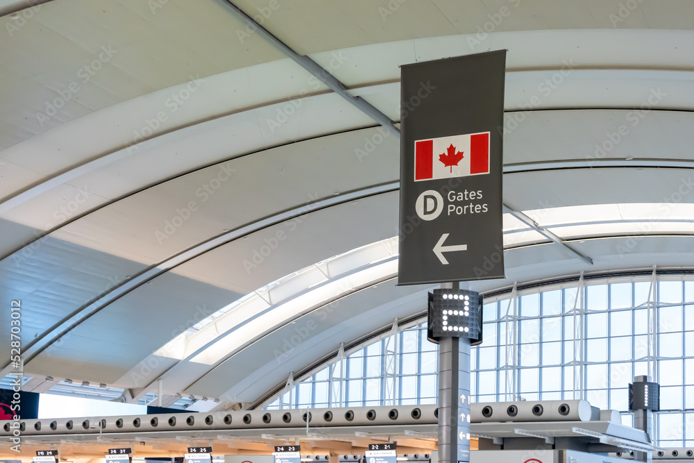 Mississauga, Ontario, Canada - July 5, 2022: Gate D sign in Toronto ...