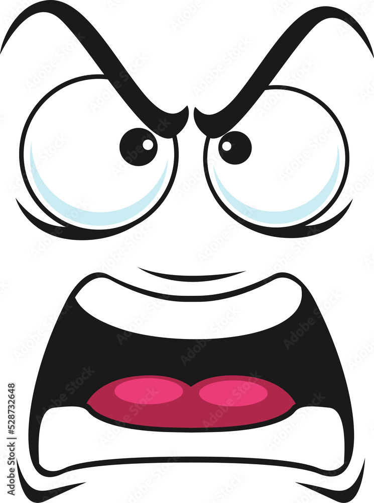Stock-Illustration „Angry shouting emoticon isolated screaming emoji ...