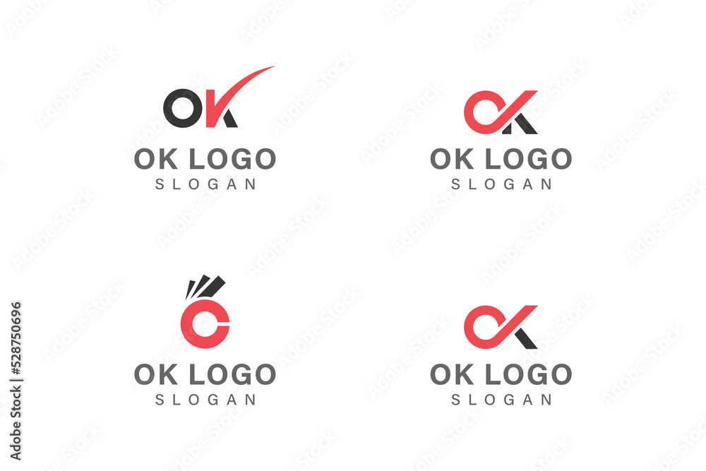 OK logo design vector collection Stock Vector | Adobe Stock