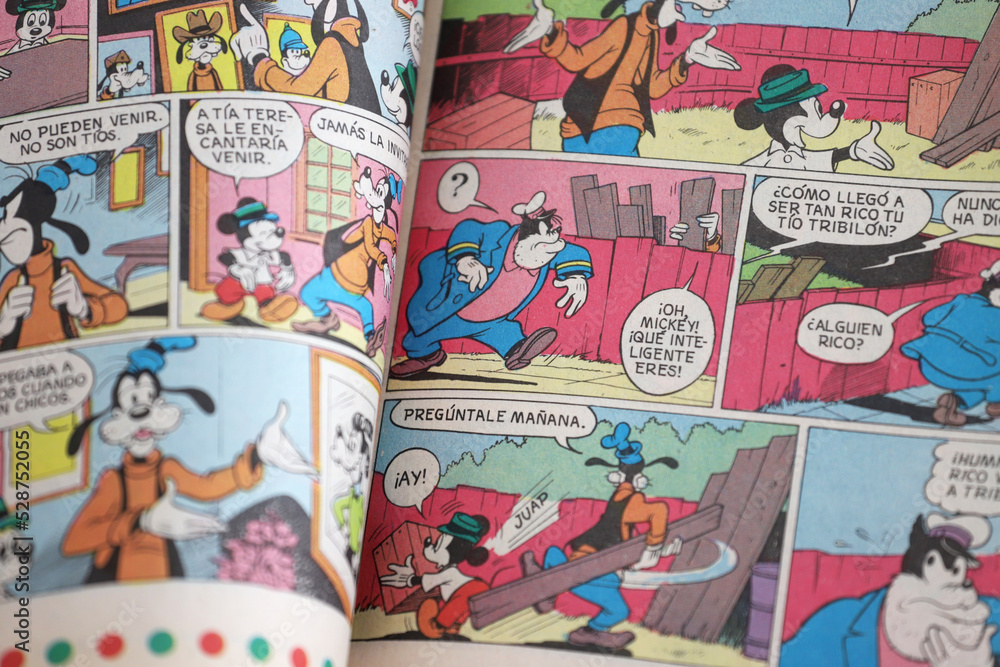 Fotografie Mickey Mouse comics magazine with Goofy and Peg-Leg Pete ...