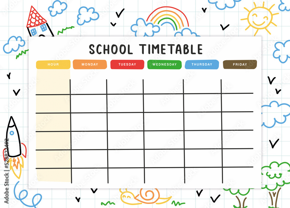 School timetable Printable schedule Download and print Weekly planner ...