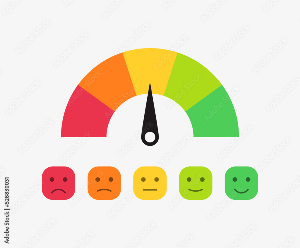 Feedback emoji slider emoticon satisfaction meter scale emoticon level ...