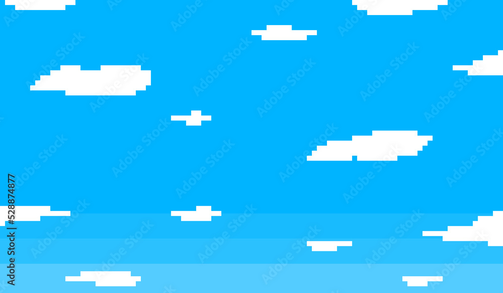 Pixel Art Sky Background Clipart の Stock イラスト | Adobe Stock