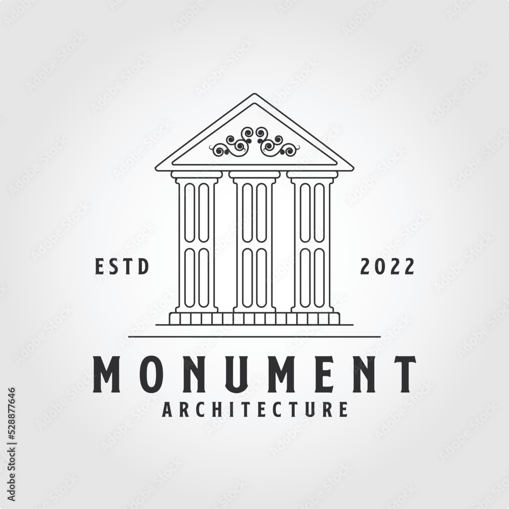 monument icon. Architecture greek building symbol ancient Stock Vector ...