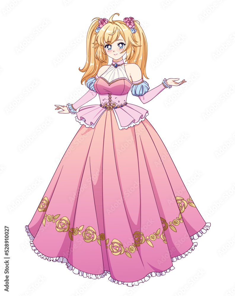 Vector illustration of anime princess Stock Vector | Adobe Stock