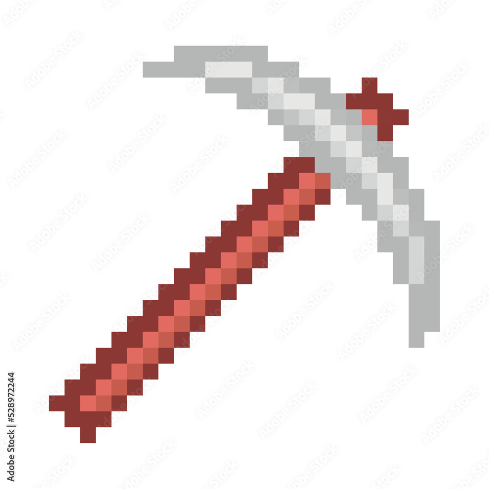 pickaxe pixel art Stock Vector | Adobe Stock