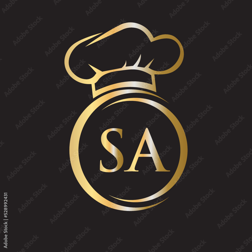 Initial Letter SA Restaurant Logo Template. Restaurant Logo Concept ...