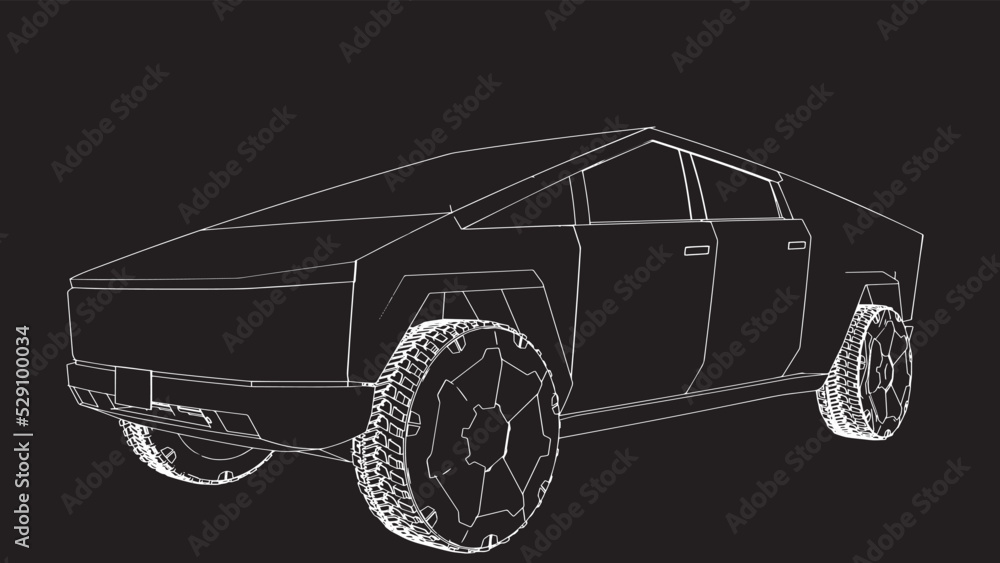 Cybertruck vector illustration Stock Vector | Adobe Stock