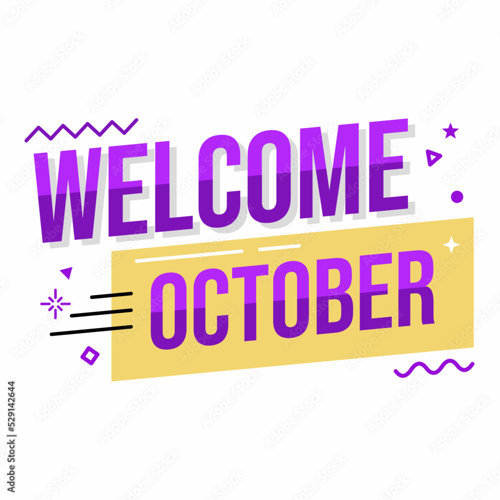 Welcome October banner design idea Stock Vector | Adobe Stock