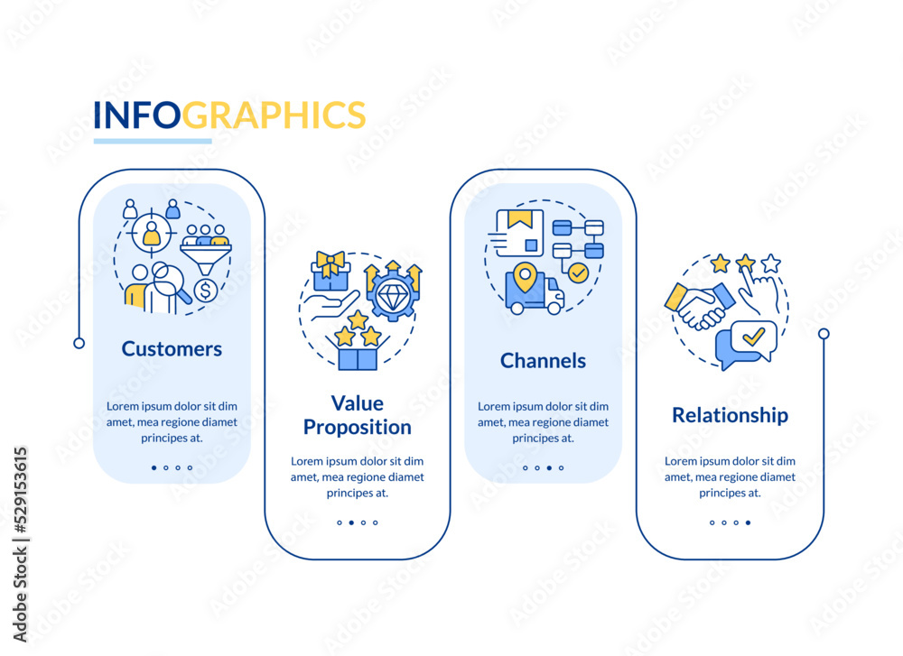 Business model canvas rectangle infographic template. Management. Data ...