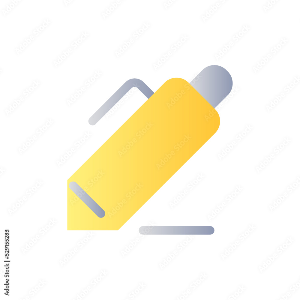 Note-taking flat gradient two-color ui icon. Classroom activity for ...