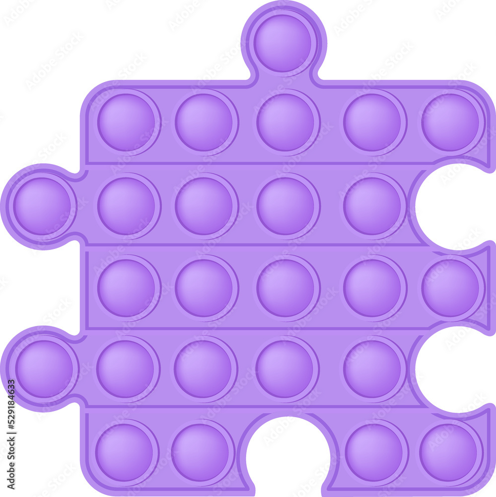 Stock-Illustration „Purple Popit shape - puzzle. Pop it a trendy pastel ...