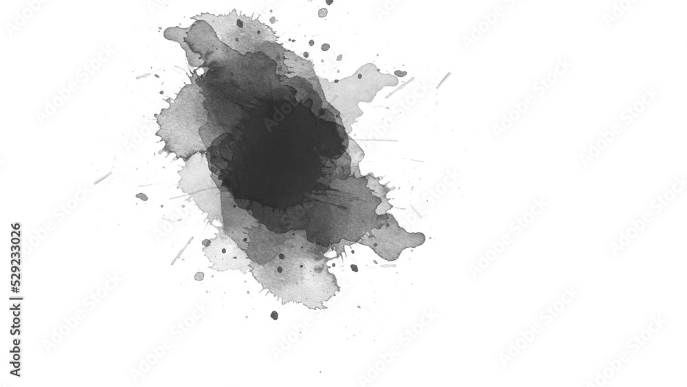 watercolor paint brush stroke. ink splash transition. Abstract inkblot ...