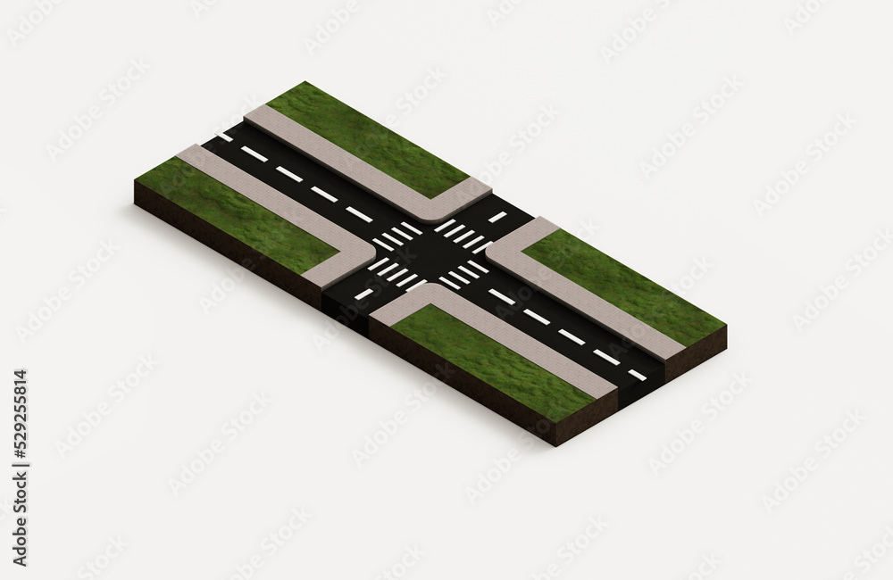 ภาพประกอบ Stock Realistic Asphalt road junction zebra crossing cross ...