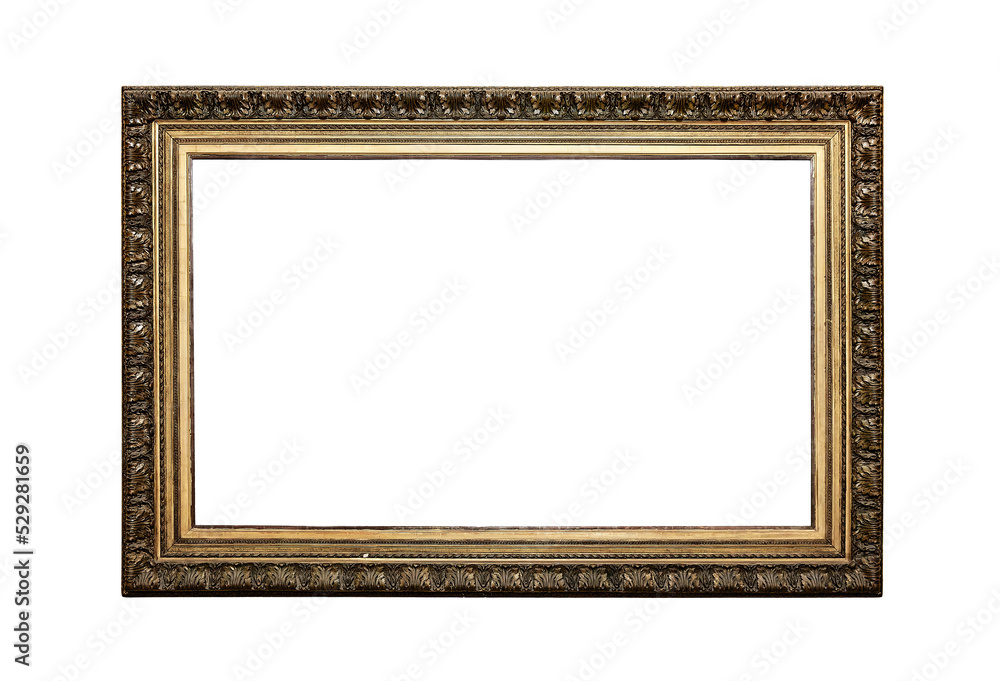 Antique Framework. Vintage picture frame isolated on a transparent ...