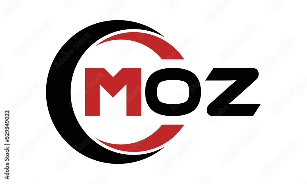 Стоковое векторное изображение «MOZ three letter swoosh logo design vector template | monogram ...