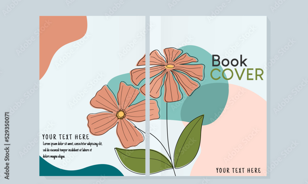 book cover set. Botanical floral design element for notebook, brochure ...