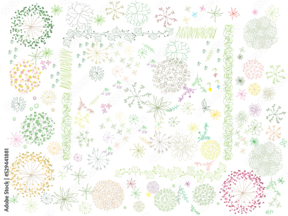 Vector de Stock Hand-drawn planting parts perfect for architectural ...