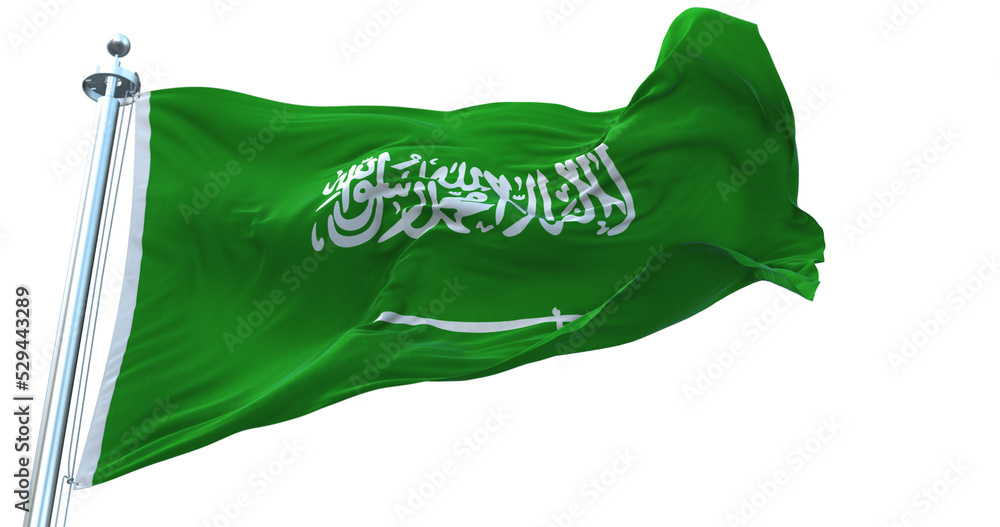 Saudi Arabia flag on transparent background 4k Stock Illustration ...