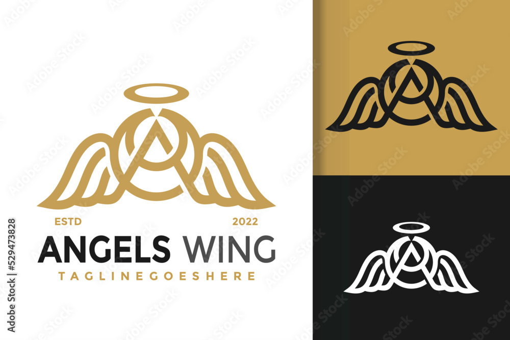 Letter A Angels Wings Logo Design, brand identity logos vector, modern ...