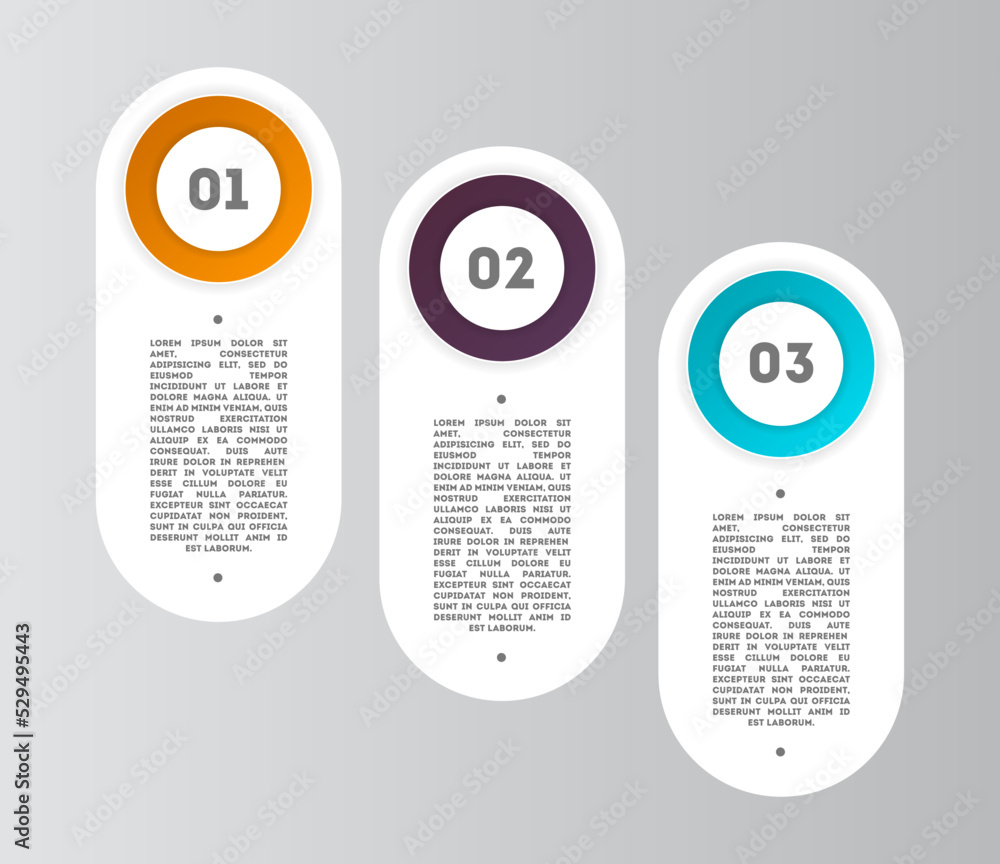 Abstract infographics diagram with 3 step isolated vector illustration ...