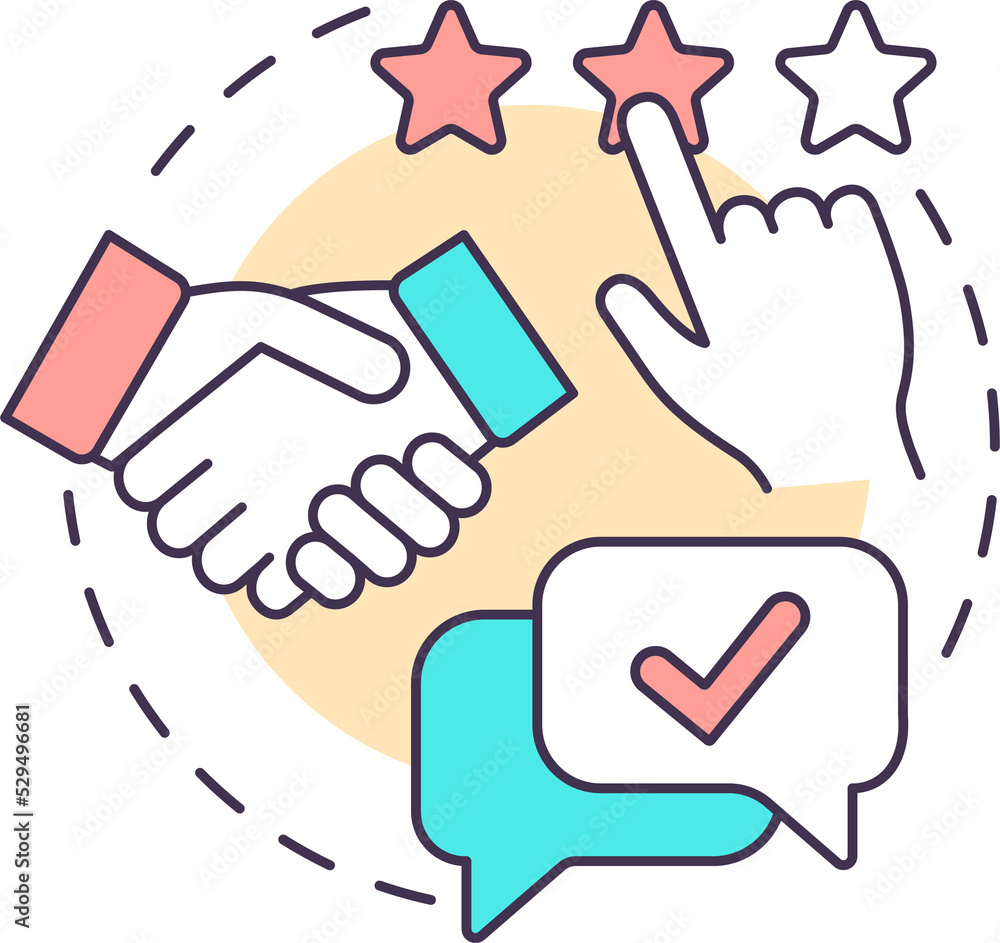 Relationship concept icon. Communication with customers. Business model ...