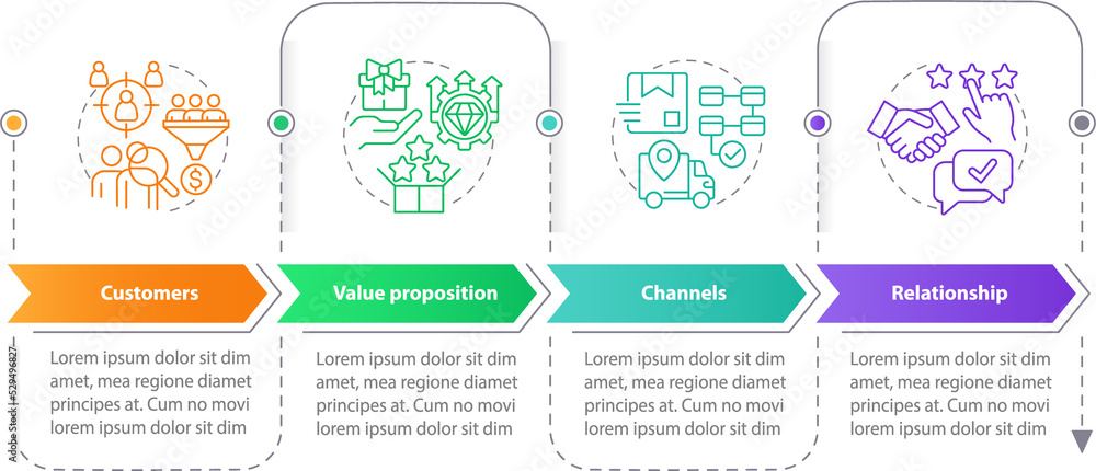 Canvas of business model rectangle infographic template. Management ...