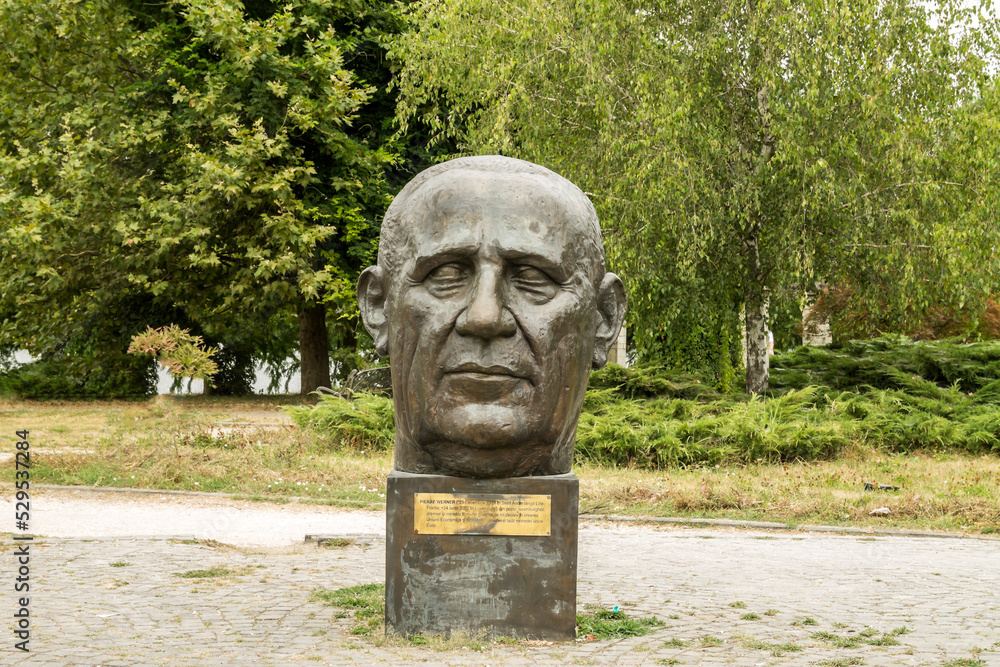 Bucharest, Romania Aug. 2022: Pierre Werner Statue, Luxembourgian ...