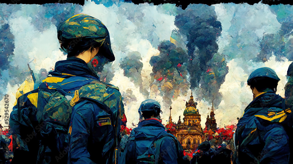 Soldier on the War Battlefield. People in a Military Style. Soldier ...