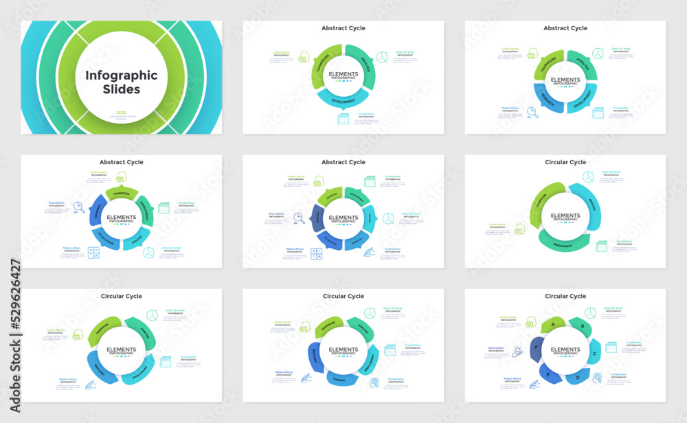 Vector Set of 9 Infographic Templates Stock Vector | Adobe Stock